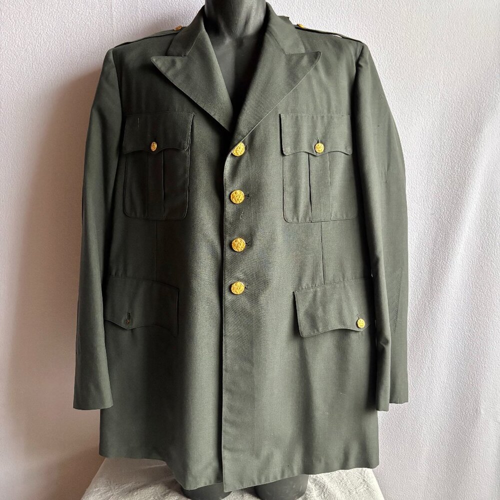 Us Army Green Service Uniform Jacket Vietnam Era 46l - Gem
